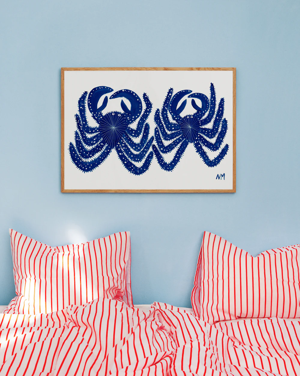 Crab Hug Poster by Nancy Mckie - Coastal Wall Art | Wallbaby.com