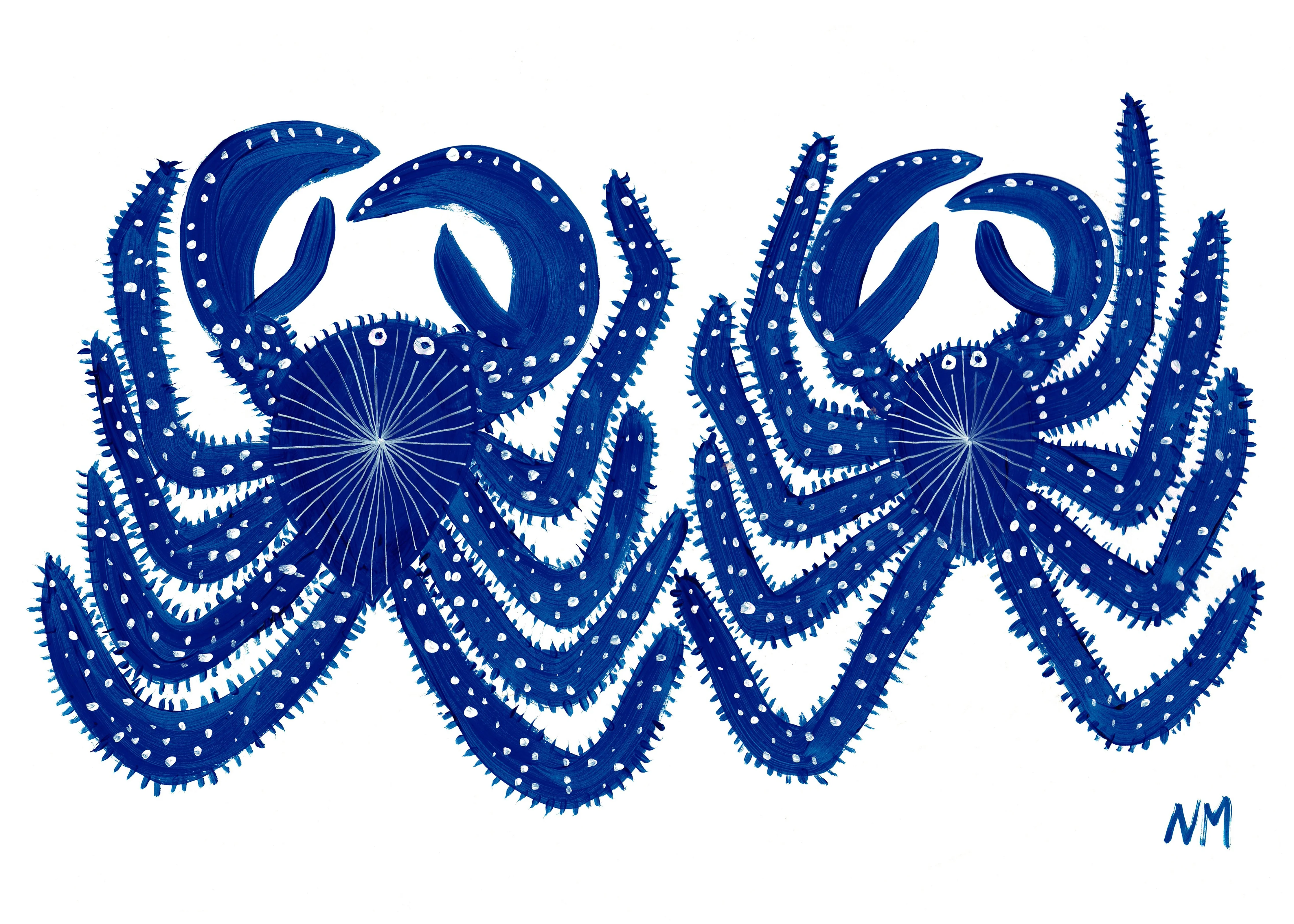 Crab Hug Poster by Nancy Mckie - Coastal Wall Art | Wallbaby.com