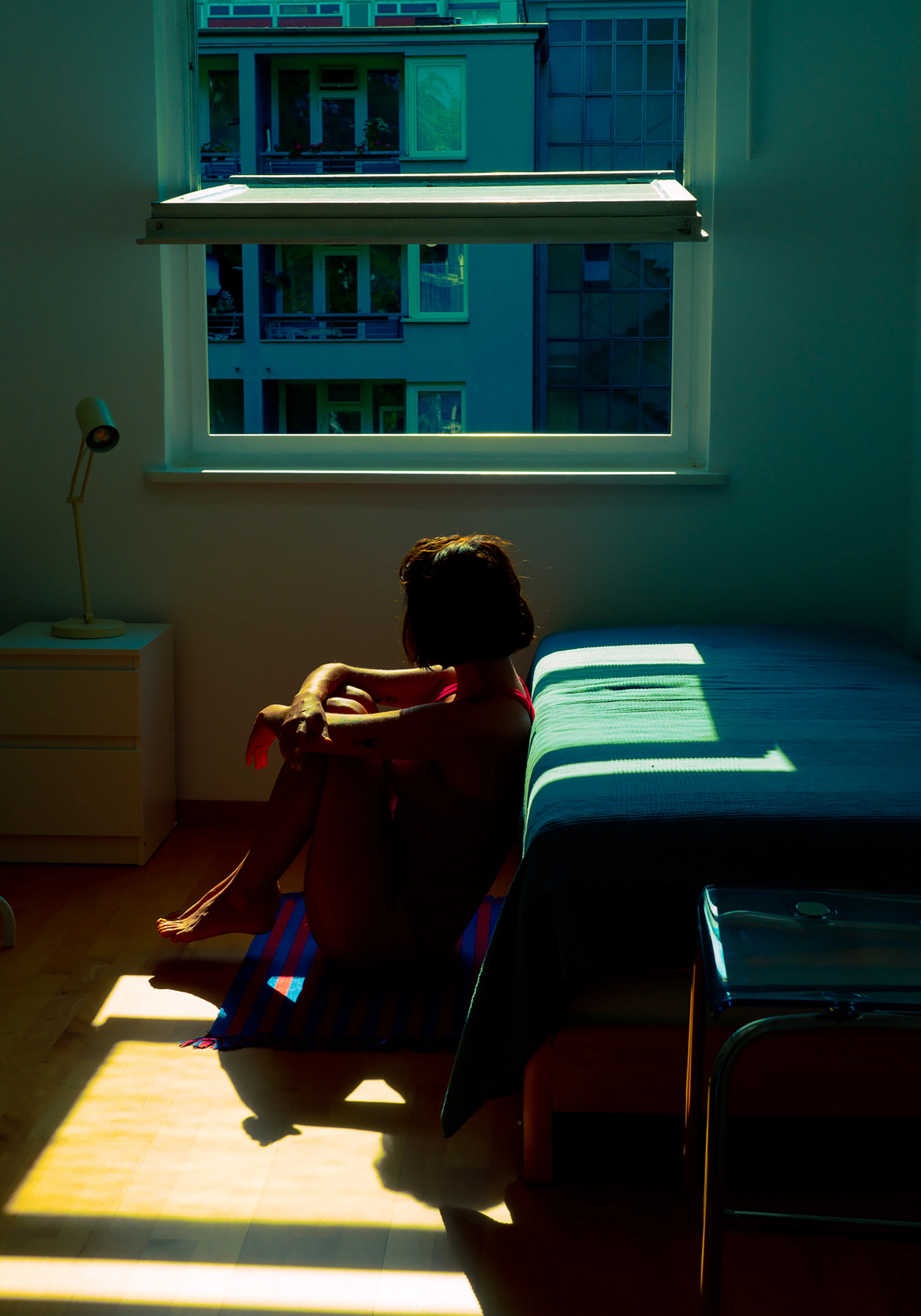 Red and Blue Feelings All Over the Room Poster