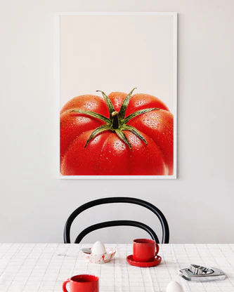 Tomato Close Up Poster - Photo Kitchen Art | Wallbaby.com