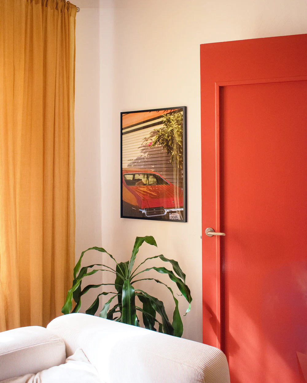 Venice Beach Auto - Vintage Red Car Poster | Wallbaby