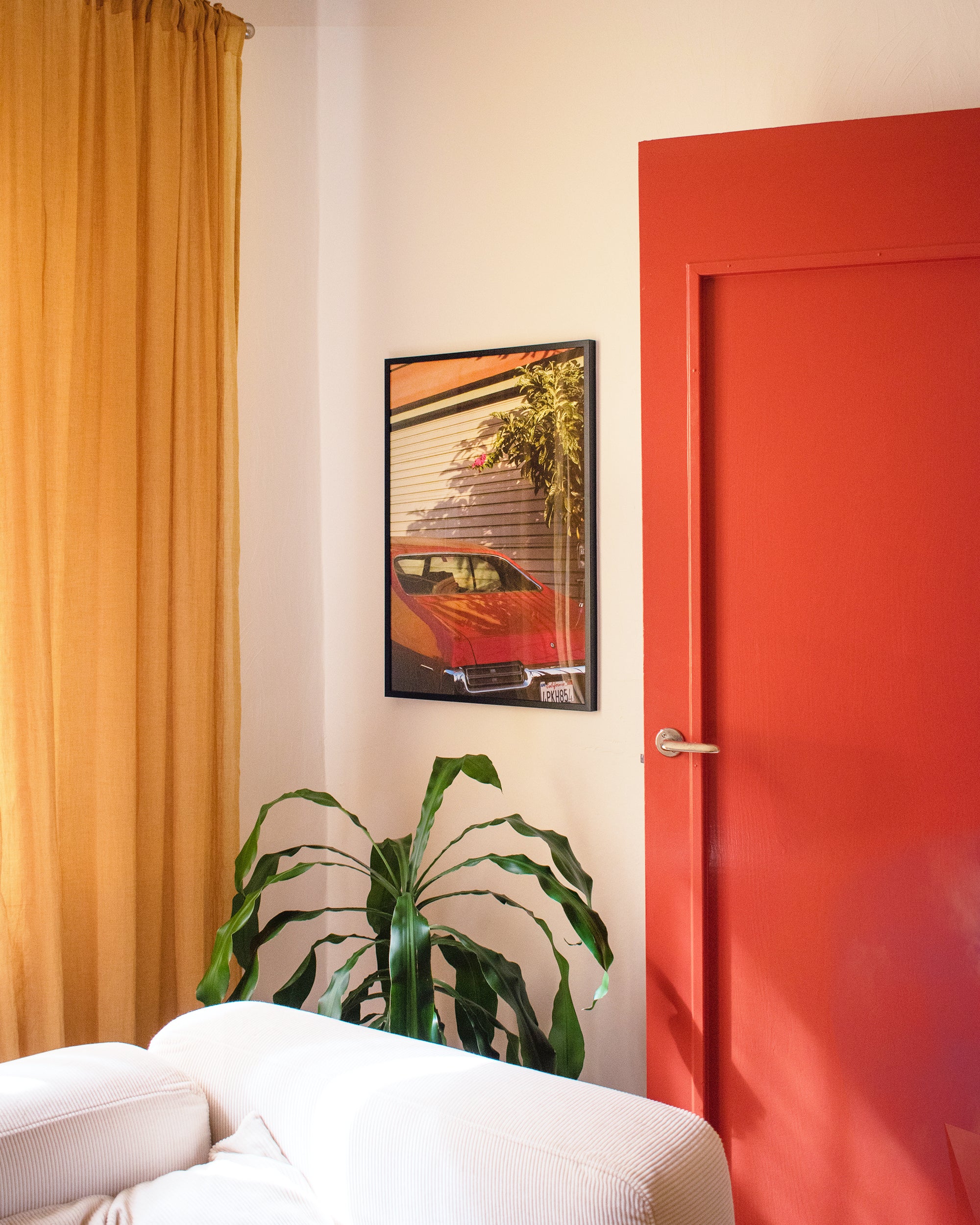 Venice Beach Auto - Vintage Red Car Poster | Wallbaby