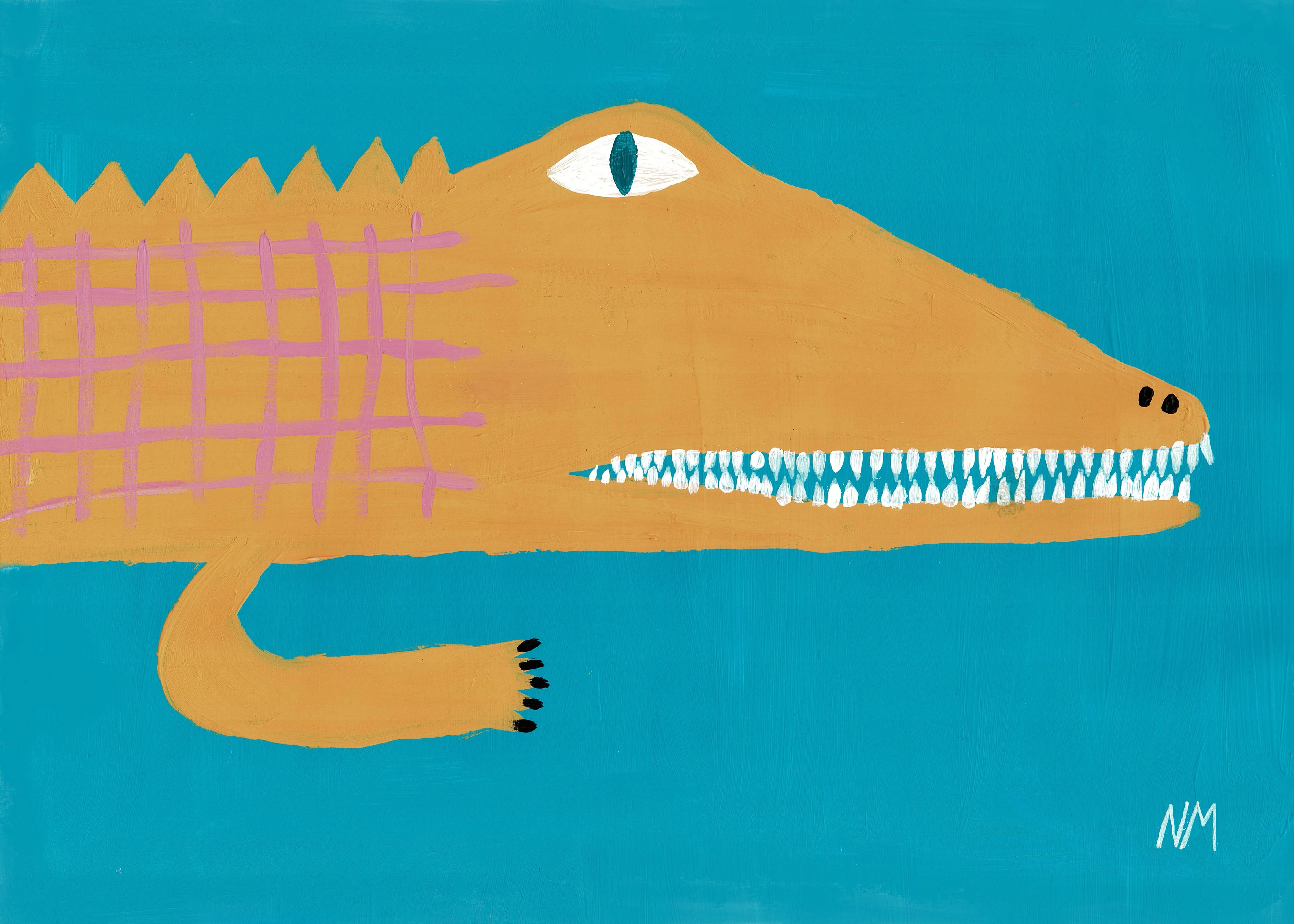 The Yellow Crocodile Poster - Vibrant Wall Art | Wallbaby.com