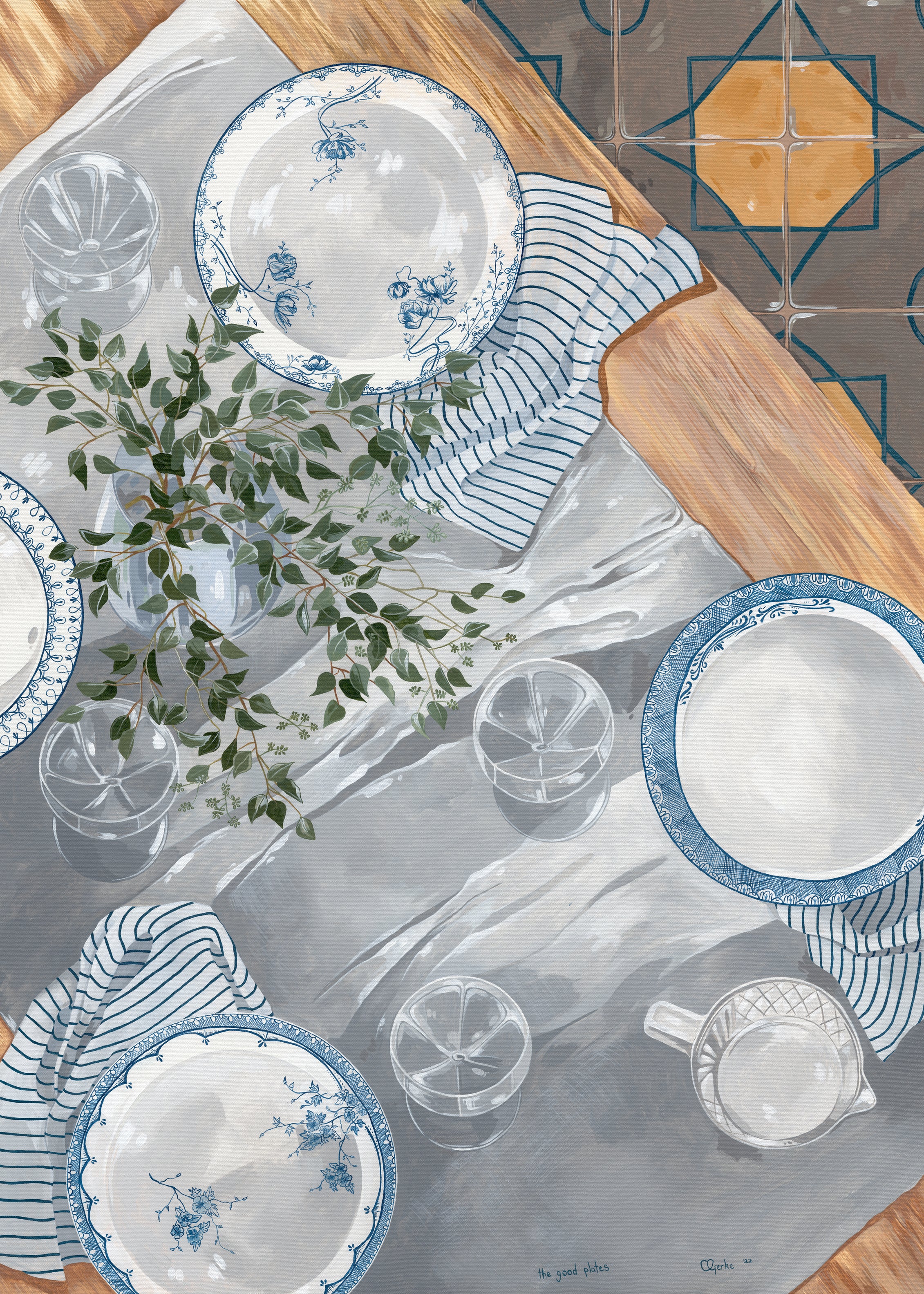 The Good Plates - Minimalistic Painting Poster | Wallbaby