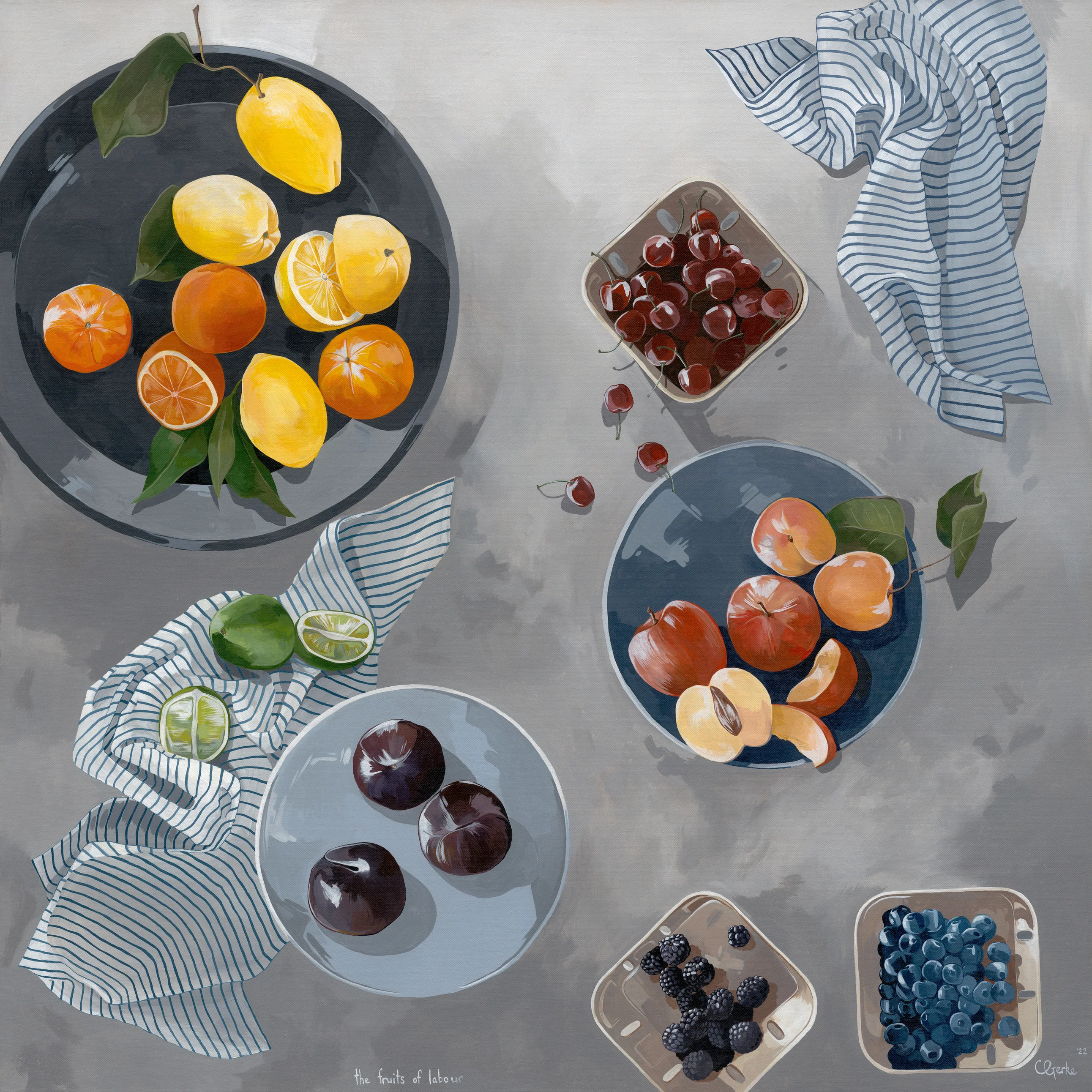 The Fruits of Labour - Fruit Poster by Cat Gerke | Wallbaby