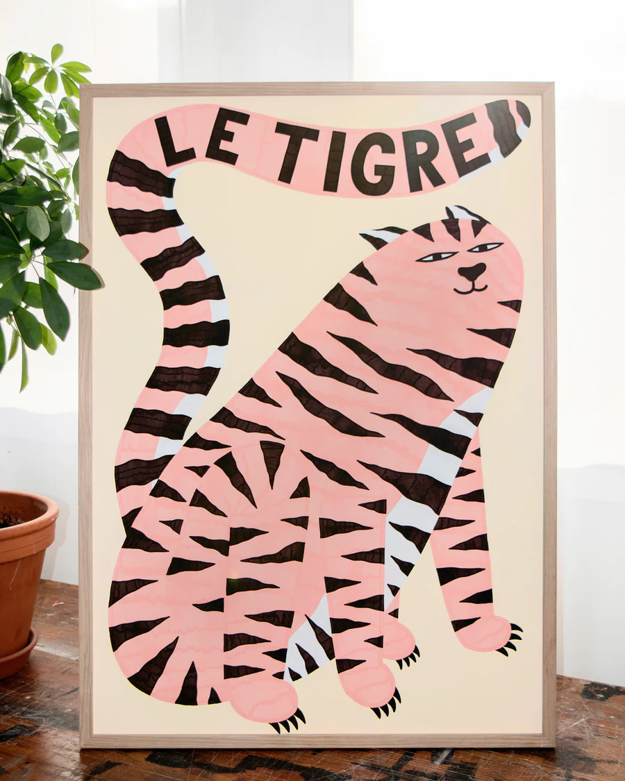 Le Tigre White - Tiger Poster | Wallbaby