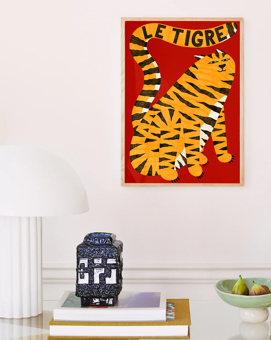 Le Tigre Red Poster - Tiger Poster | Wallbaby